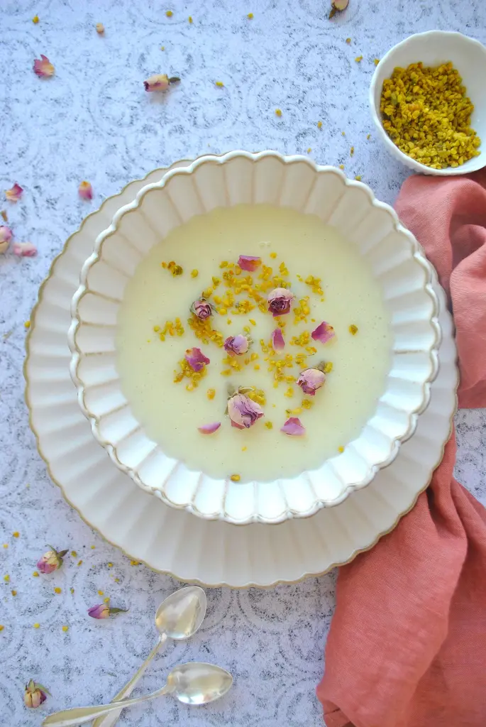 Firni - afghanischer Milchpudding mit Rosenwasser - steffis Chuchichistli
